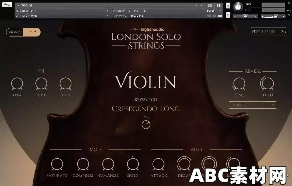 提琴弦乐独奏音源库Big Fish Audio London Solo Strings KP2 v2.0.0 KONTAKT|ABC素材资源网