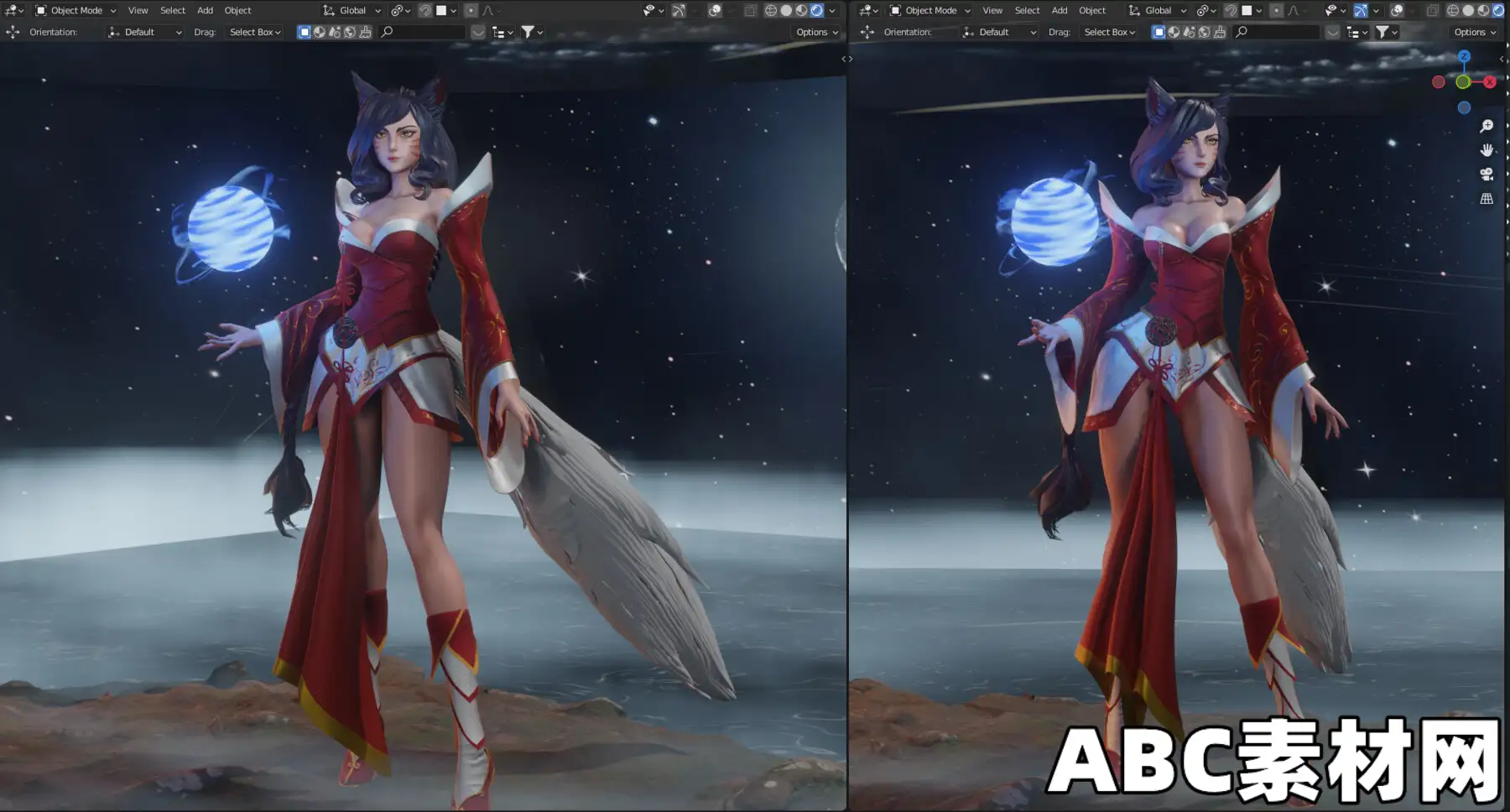 阿狸角色建模Blender教程3D模型Ahri Character Modeling – Blender 3.0 – Full Process ...